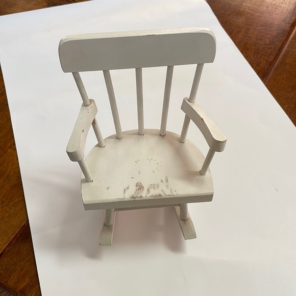 Accents | Vintage Doll House Rocking Chair White Porch Garden Sunroom ...